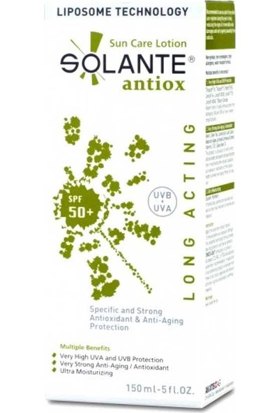 Solante Antiox Sun Care Lotion SPF50+ 150ml - Anti Aging Özellikli Güneş Koruyucu Solante Antiox Sun Care Lotion SPF50+ 150ml - Anti Aging Özellikli Güneş Koruyucu