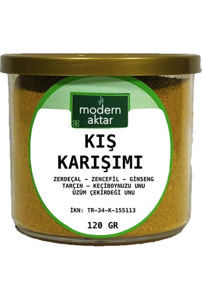 Modern Aktar Doğal Kış Karışımı 120 Gr (Zerdeçal, Zencefil, Ginseng, Tarçın ) Modern Aktar Doğal Kış Karışımı 120 Gr (Zerdeçal, Zencefil, Ginseng, Tarçın )