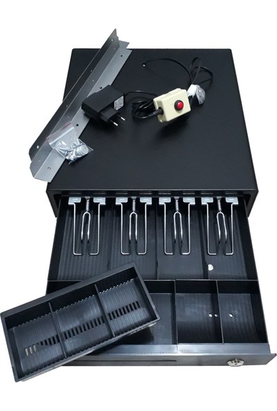 Saypos Orta Boy Para Çekmecesi Butonlu ve Masa Altı Askı Aparatlı (Takım Halinde) 4 Banknot Bölmeli Saypos Orta Boy Para Çekmecesi Butonlu ve Masa Altı Askı Aparatlı (Takım Halinde) 4 Banknot Bölmeli