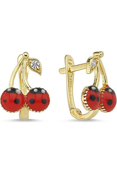 Sembol Gold Altın Çocuk Küpesi Uğurböcekli Kiraz Tasarım Bbk-2497 Sembol Gold Altın Çocuk Küpesi Uğurböcekli Kiraz Tasarım Bbk-2497