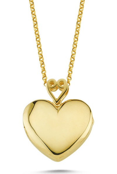 Sembolgold Altın Resimli Kolye Doç Zincirli Kalp Rsm-261 Sembolgold Altın Resimli Kolye Doç Zincirli Kalp Rsm-261