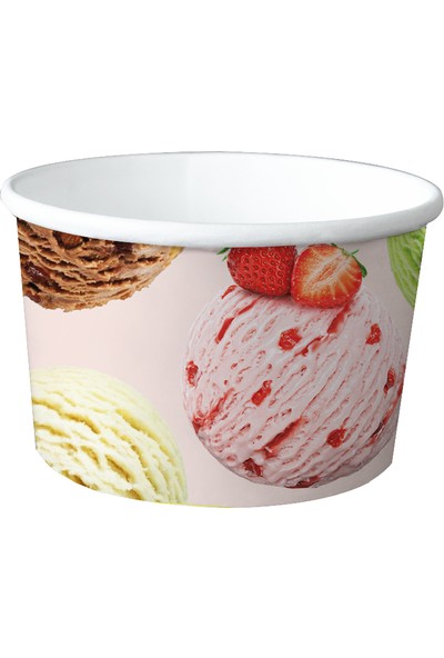 Multipak 230 ml Dondurma Kabı Kaşıklı 8'li Adet