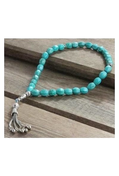 Rd Ekoavm Kişiye Özel Doğal Turkuaz Taşlı Tesbih 33'Lük Tesbih