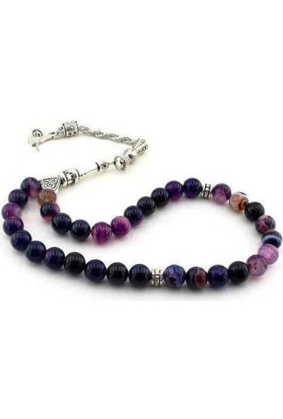 Rd Ekoavm Kişiye Özel Mor Akik Taşından 33'Lük Tesbih