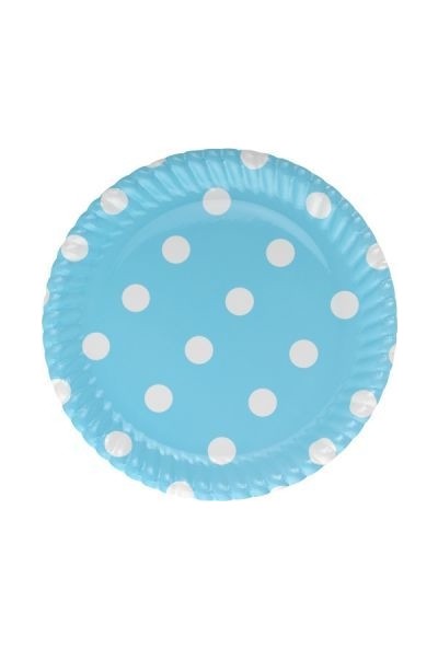 Elitetime Tabak Karton Mavi Puantiyeli 23Cm Elitetime Tabak Karton Mavi Puantiyeli 23Cm