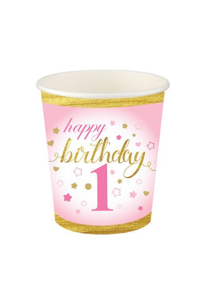 Partici Küçük Yıldızlar 1 Yaş Kız Karton Bardak