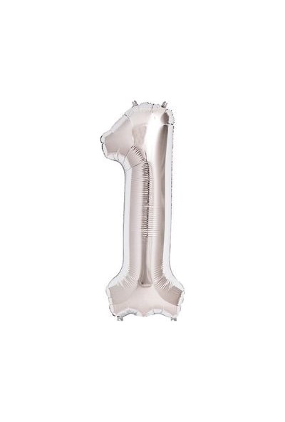 Partici 1 Rakam Folyo Balon Gümüş 100 cm Partici 1 Rakam Folyo Balon Gümüş 100 cm