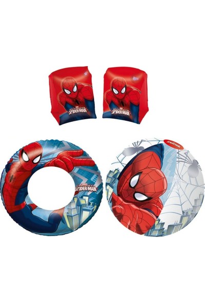 Spider-Man Lisanslı Simit Kolluk Deniz Topu Bestway Yüzme Seti Spider-Man Lisanslı Simit Kolluk Deniz Topu Bestway Yüzme Seti