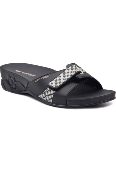 Ceyonomi 2014 Flora Tek Cırt Siyah Bayan Terlik