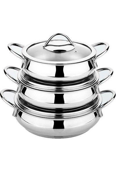 Kahramanlar Çelik Elit 3'lü Omlet Takımı 16-18-20 cm