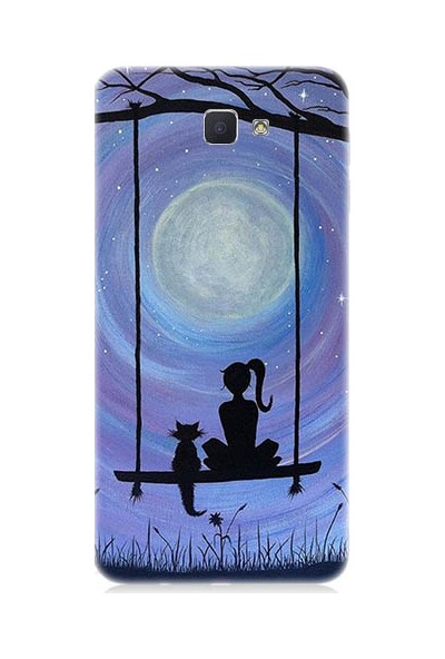 Teknomeg Samsung Galaxy J7 Prime Salıncak Ve Kız Desenli Tasarım Silikon Kılıf
