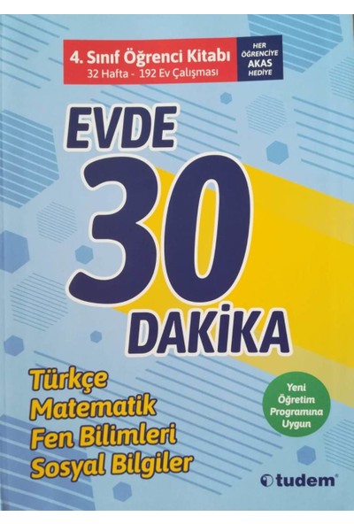 Tudem 4.Sınıf Evde 30 Dakika Öğrenci Kitabı 2019 Yeni Müfredat Tudem 4.Sınıf Evde 30 Dakika Öğrenci Kitabı 2019 Yeni Müfredat