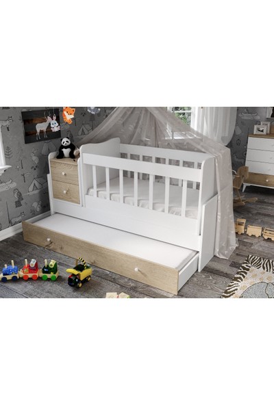 Sansa Sallanır Büyüyen Yavru Yataklı Mdf Beşik