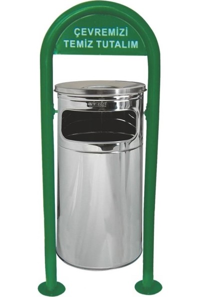 Arı Metal 1719 Bahçe Tip Çöp Kovası Paslanmaz