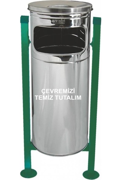 Arı Metal 1713 Bahçe Tip Çöp Kovası Profil Ayaklı Paslanmaz