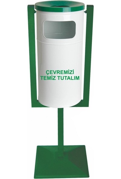 Arı Metal 1705 Bahçe Tip Çöp Kovası Kare Taban Boyalı