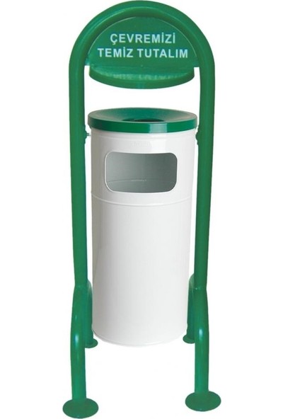 Arı Metal 1702 Bahçe Çöp Kovası Boyalı Şapkalı