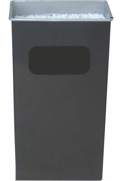 Arı Metal 1116 Dikdörtgen Küllüklü Çöp Kovası Boyalı 30 Litre Siyah