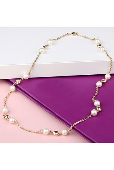 Ejoya Altın Zincirli Doğal İnci Kolye Sdk78 Ejoya Altın Zincirli Doğal İnci Kolye Sdk78