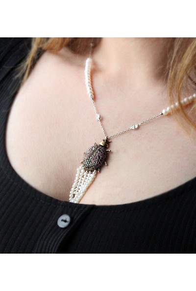 Ejoya Uğur Böceği Ve Doğal İnci Kolye Byr522 Ejoya Uğur Böceği Ve Doğal İnci Kolye Byr522