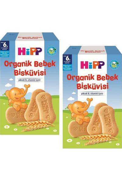 Hipp Organik Bebek Bisküvisi 150 gr 6+ Ay x 2 Adet Hipp Organik Bebek Bisküvisi 150 gr 6+ Ay x 2 Adet