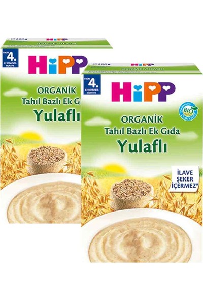 Hipp Organik Yulaflı Tahıl Bazlı Ek Gıda 200 gr 4+ ay x 2 Adet Hipp Organik Yulaflı Tahıl Bazlı Ek Gıda 200 gr 4+ ay x 2 Adet