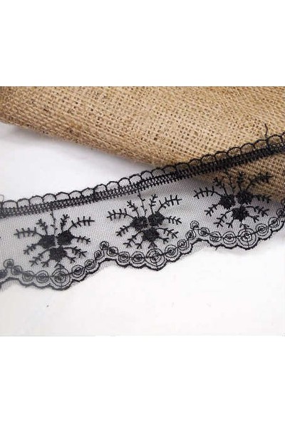 Brode Dantel Güpür Siyah En 5 cm 9 Metre