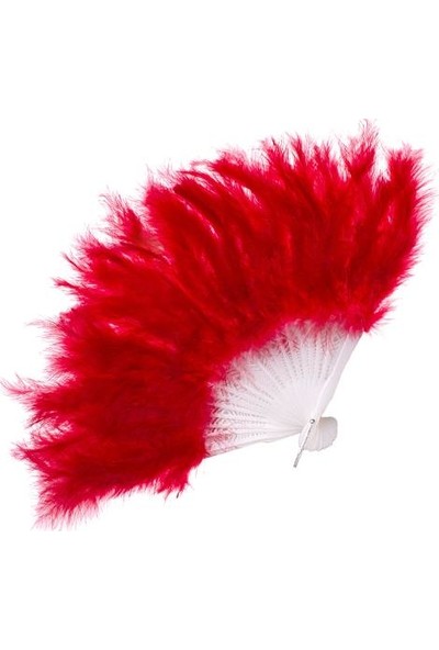 Yavuz Tüylü Yelpaze Kına Yelpazesi Kırmızı 27 cm * 37 cm