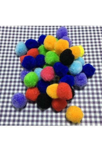 Brode Ponpon 50 Adet Karışık Renkli Ponpon 2 cm