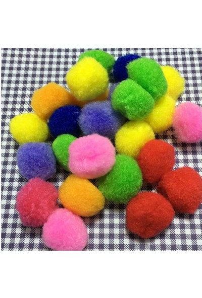Brode Ponpon 50 Adet Karışık Renkli Ponpon 3 cm