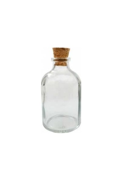 Elite Cam Şişe 10 Adet Cam Şişe Mantar Tıpalı 3,7 cm * 7,5 cm 50 cc