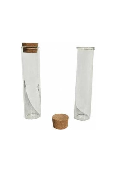 Elite Tüp Şişe 12 Adet Tüp Cam Şişe Mantar Tıpalı 2 cm * 9 cm