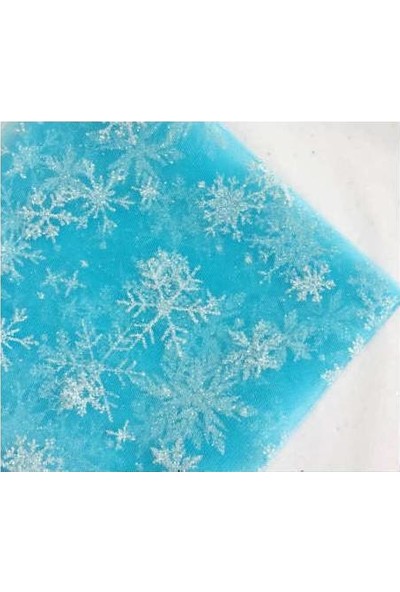 Brode Kristal Tül Frozen Simli Kartanesi Baskılı En 1,5 metre