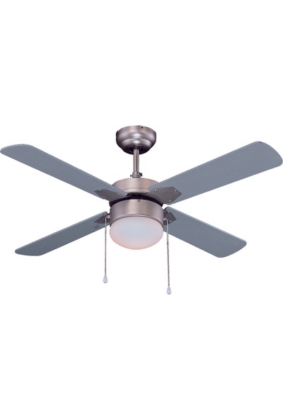 Kaşkar Aydınlatmalı 4 Kanatlı Tavan Vantilatörü Gri L42015