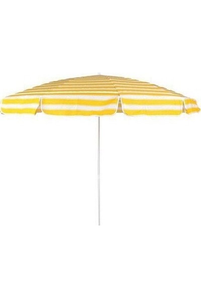 Primera Plaj Şemsiyesi 200 Cm Sarı Çizgili Pamuklu Kumaş ( Bidonsuz )