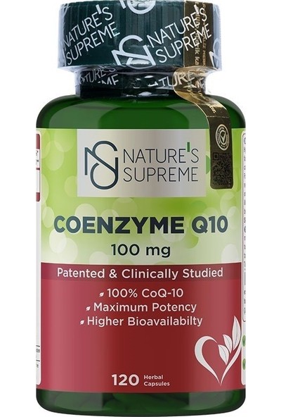 Nature's Supreme Coenzyme Q10 100 mg 120 Kapsül Nature's Supreme Coenzyme Q10 100 mg 120 Kapsül