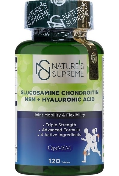 Nature's Supreme Glucosamine Chondroitin MSM + Hyaluronic Acid 120 Tablet Nature's Supreme Glucosamine Chondroitin MSM + Hyaluronic Acid 120 Tablet