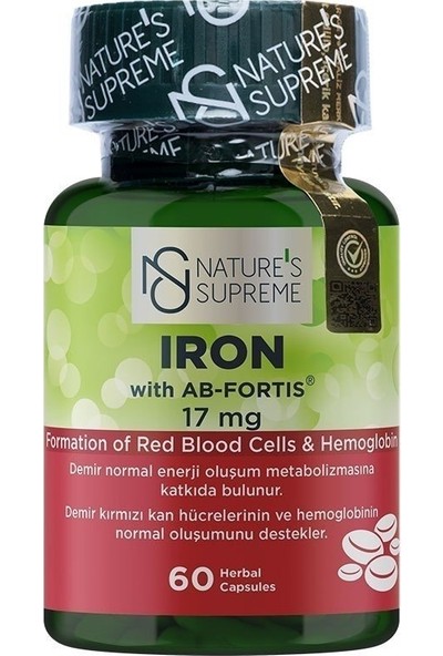 Nature's Supreme Iron 17 mg 60 Kapsül