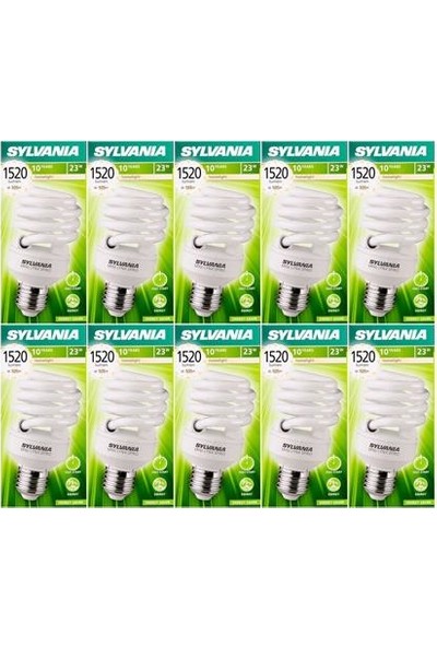 Osram 10'Lu Paket 23W Sylvanıa Tasarruflu Ampul - Beyaz Işık E27 Duy Osram 10'Lu Paket 23W Sylvanıa Tasarruflu Ampul - Beyaz Işık E27 Duy