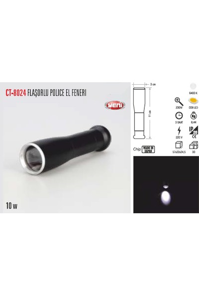 Cata Polis El Feneri Flaşörlü Ct-8024
