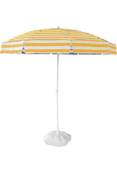 Tevalli 2 metre Plaj Balkon Sarı Bahçe Şemsiyesi + 20lt Bidon Tevalli 2 metre Plaj Balkon Sarı Bahçe Şemsiyesi + 20lt Bidon