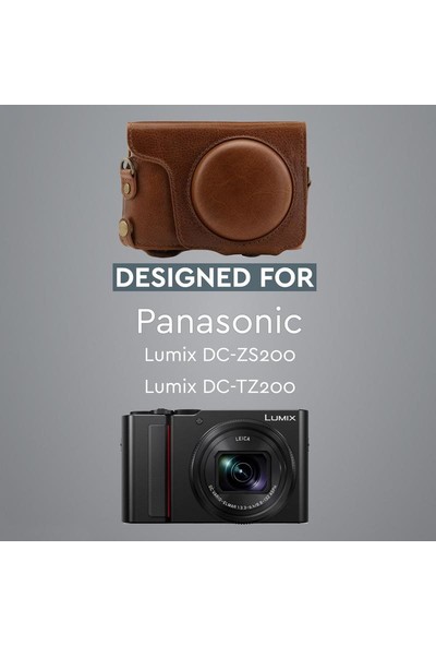 MegaGear Panasonic Lumix DC-TZ200 Gerçek Deri Kamera Çantası MegaGear Panasonic Lumix DC-TZ200 Gerçek Deri Kamera Çantası