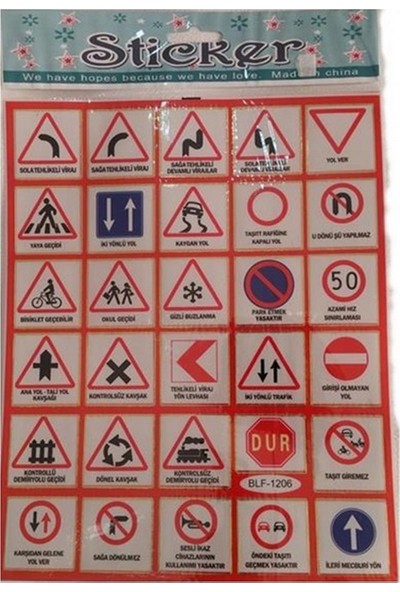 Defter Stickers Trafik Levhaları