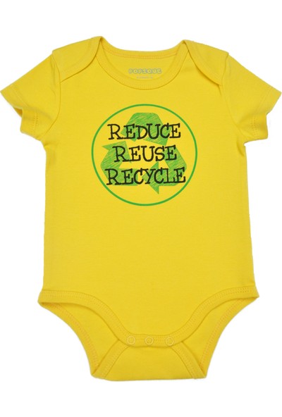 Popique Organics 3R Kısa Kollu Sarı Organik Body Popique Organics 3R Kısa Kollu Sarı Organik Body