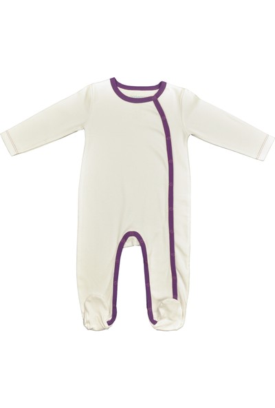 Popique Organics Beyaz Organik Mor Ribanalı Tulum Popique Organics Beyaz Organik Mor Ribanalı Tulum