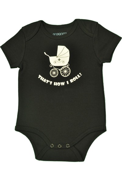 Popique Organics That's How I Roll Kısa Kollu Siyah Organik Body Popique Organics That's How I Roll Kısa Kollu Siyah Organik Body