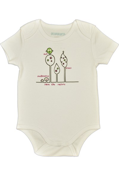 Popique Organics Save The Nature Kısa Kollu Beyaz Organik Body Popique Organics Save The Nature Kısa Kollu Beyaz Organik Body