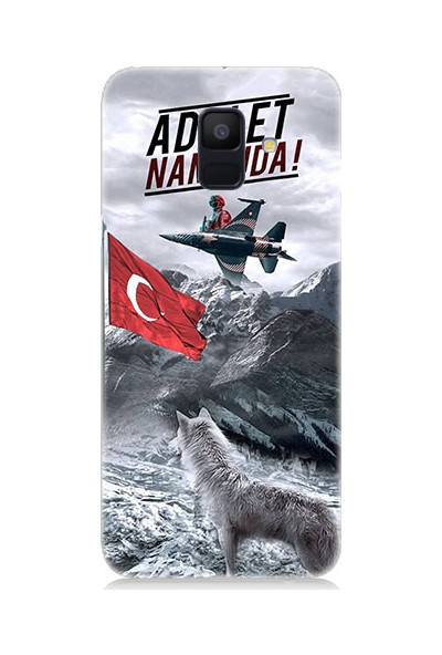 Teknomeg Samsung Galaxy A6 Adalet Namluda Desenli Tasarım Silikon Kılıf