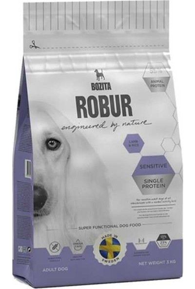 Robur Sensitive Single Protein Kuzulu Köpek Maması 3 kg