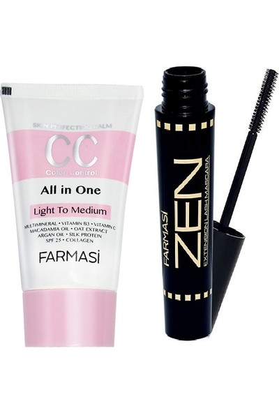 Farmasi Cc Krem 50 ml Açıktan Ortaya + Zen Maskara 8 ml